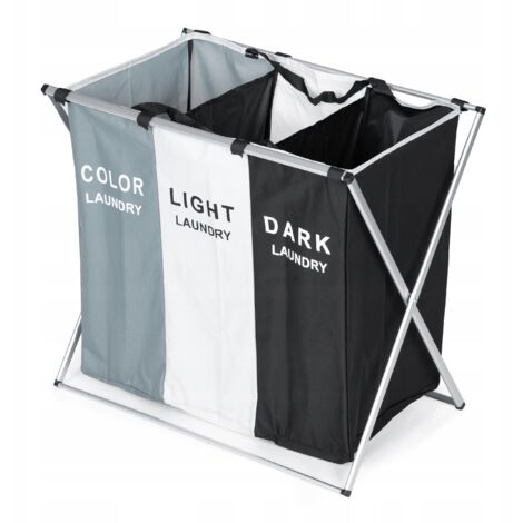 Panier de tri du linge 3 paniers en aluminium