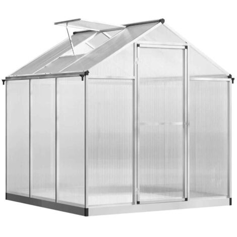 Serre en polycarbonate 190 x 190 x 195 cm, structure aluminium
