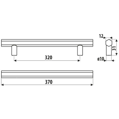 Rail RE33, gris-brun, 320 mm