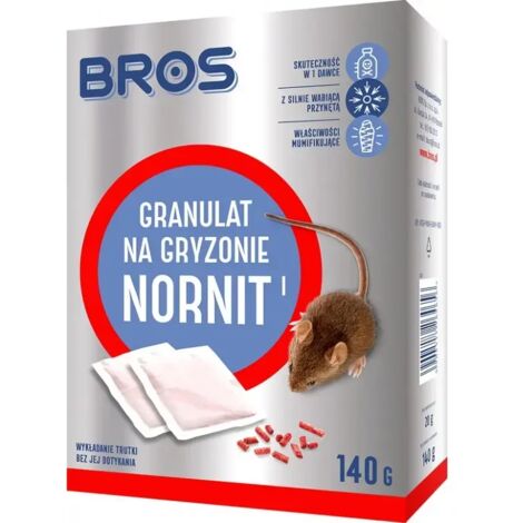 Bros Nornit 140g - Granulés pour rongeurs : lutte efficace contre les ...