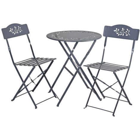 Ensemble table de jardin et deux chaises Ensemble de balcon en fer