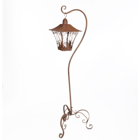 Lanterne de jardin en métal sur pied style shabby chic