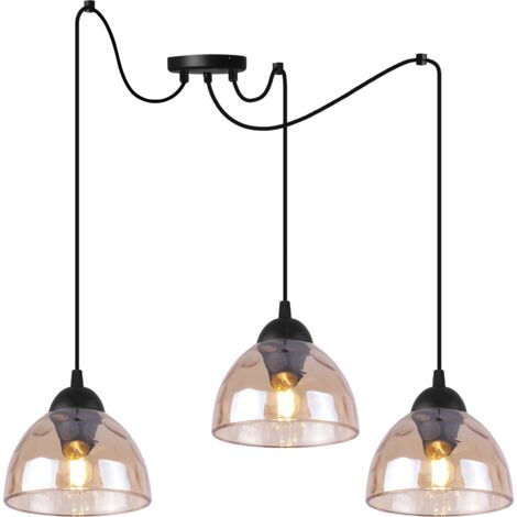 LAMPE SUSPENDU SPIDER VENICE 3 FLEURS HONEY LAMPS E27