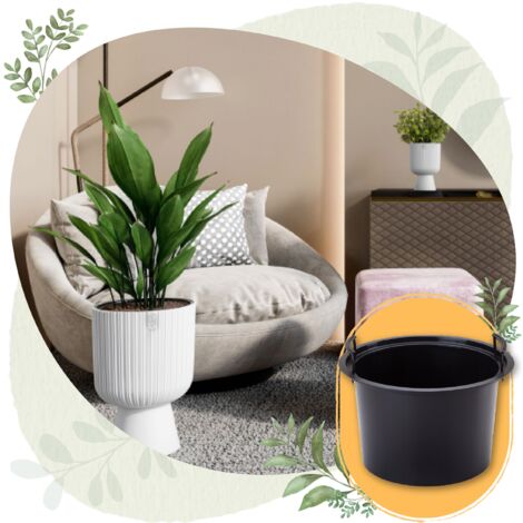 Pot de fleurs rond Keli Mika 40 sur pied Anthracite
