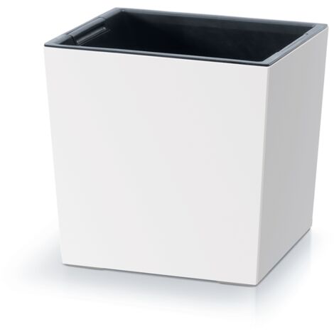 Pot de fleurs carré bas URBI DURS240L Blanc