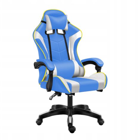 Chaise de jeu GAME EXTREME en éco-cuir bleu et blanc FG-020