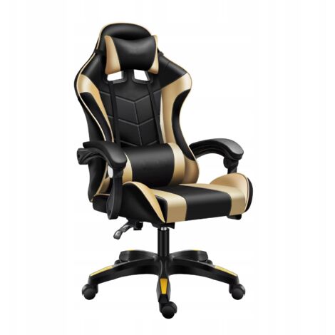 Chaise de jeu GAME EXTREME en éco-cuir noir et or FG-001