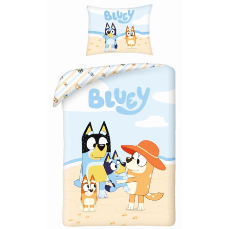 Parure de lit en coton 140x200 Bluey Blue Dog Holiday HIT