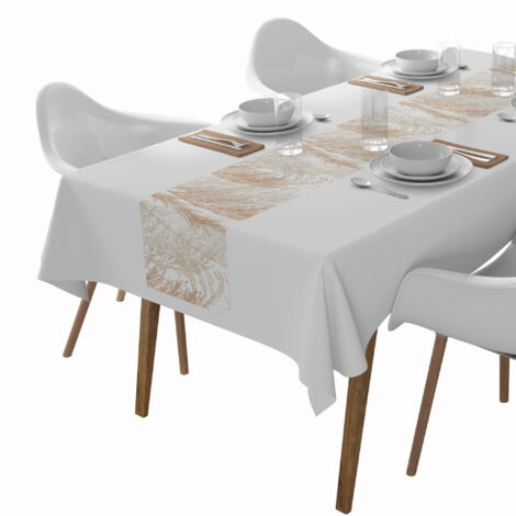 Chemin de table décoratif 85x85 Feuilles de Panama BEIGE