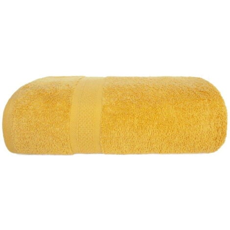 Serviette de bain 50x90 Leo Jaune Miel 100% coton 450g douce