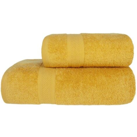 Serviette de bain 50x90 Leo Jaune Miel 100% coton 450g douce