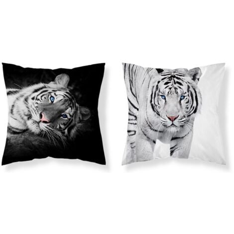 Taie d'oreiller 40x40 Tigre Blanc Microfibre