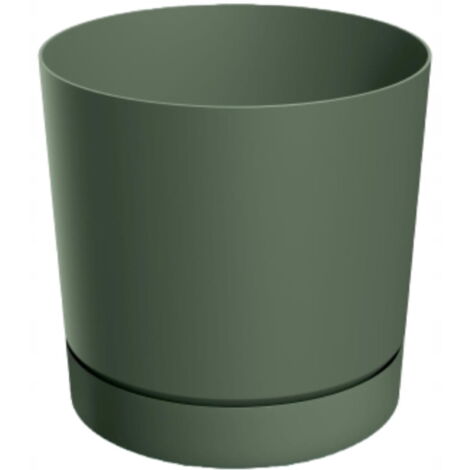 Pot de fleurs en pin vert avec soucoupe 11 cm Tubo