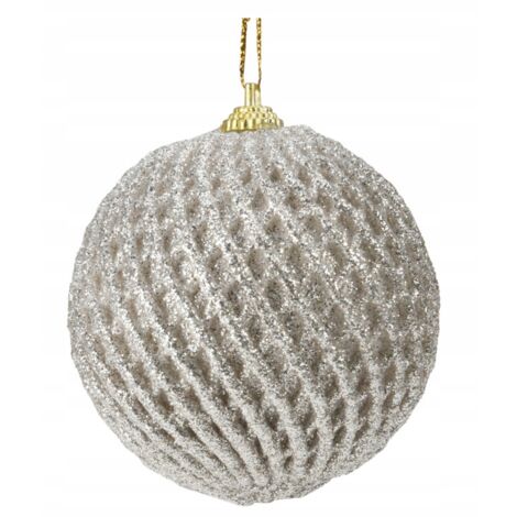 Boule de Noël décorée incassable pailletée 10 cm