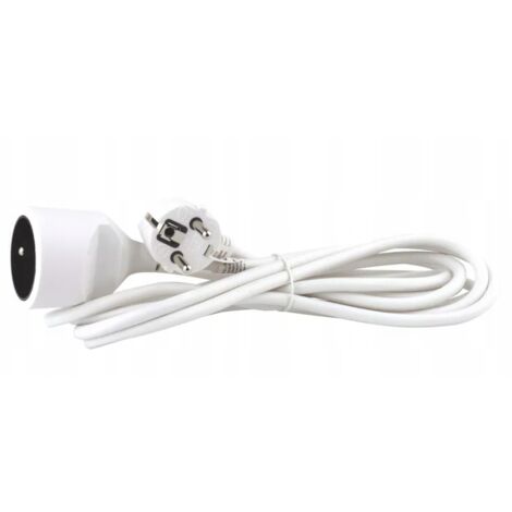 Rallonge simple avec terre 1 prise 5 m blanche