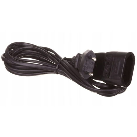 Rallonge 1 prise 3m noir IP20 230V
