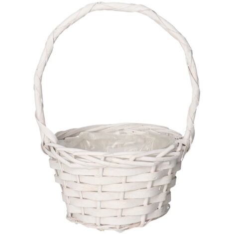 PANIER EN OSIER BLANC PANIERS PANIER POUR FLEURS STRIÉES