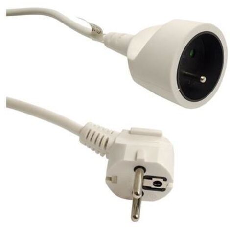 Rallonge électrique, 1 prise, blanche, 10 m