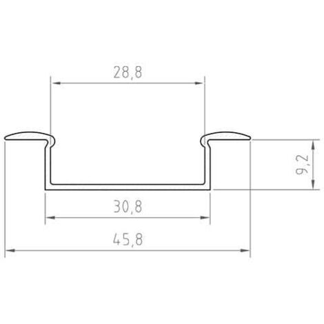 KIT : Grand profilé LED aluminium 100 cm pour bandes LED 20 mm LT14 Noir