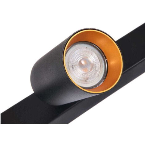 Spot de plafond LED, plafonnier, spot mural 3 lampes, noir pour LED ...