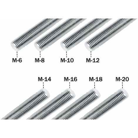 Tige filetée M30 x 1000 mm, classe de résistance 8.8 en acier, DIN 976 ...