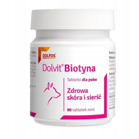 Dolvit Biotin Mini vitamines POUR CHIENS pour un pelage et une peau sains 90 mini comprimés