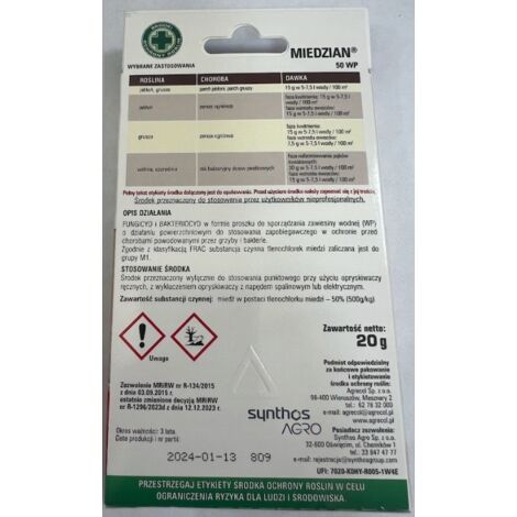 MIEDZIAN 50 WP fongicide Tavelure du pommier spray Agrecol 20 g