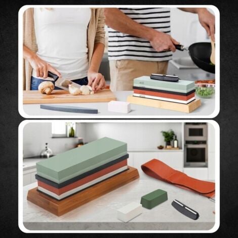 Pierre à eau pour affûter les couteaux, aiguiseur de couteaux de cuisine, pierre à aiguiser en acier