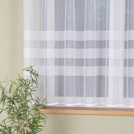 AMELIA - Rideau jacquard prêt-à-poser à bas droit - 300x160 cm - blanc