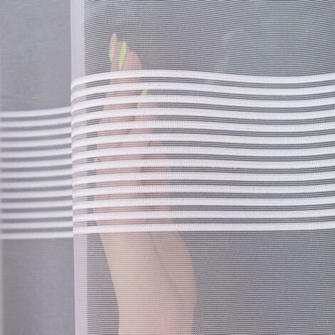 AMELIA - Rideau jacquard prêt-à-poser à bas droit - 300x160 cm - blanc