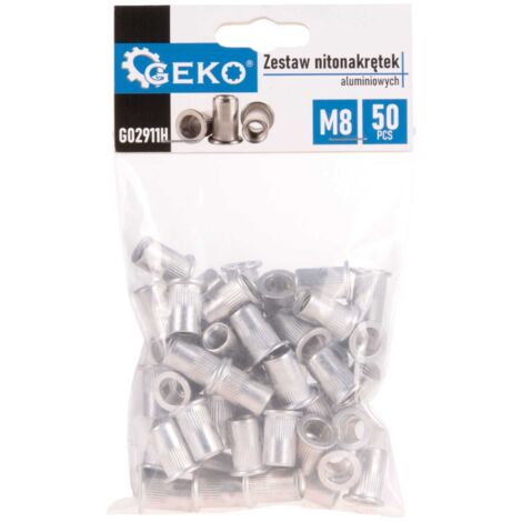 JEU D'ÉCROUS À RIVET EN ALUMINIUM M8 50 PIÈCES.