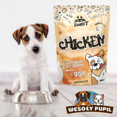 Sachet de nourriture humide pour chien MR BANDIT MONOPROTEINE POULET 380g