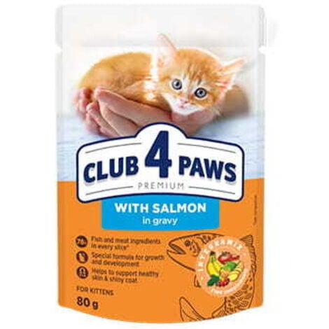 CLUB 4 PATTES PREMIUM CHATON au saumon en sauce - sachet de 80 g