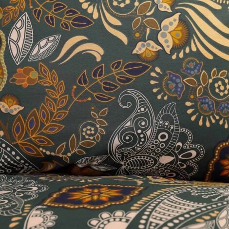 Literie TAPUA coton vert 220x200 + 280x80 cm 712579