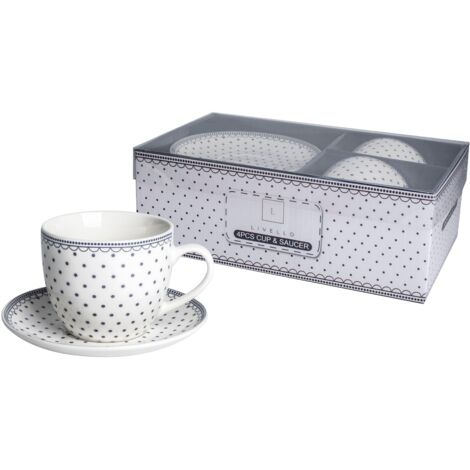 Service à café Livello en porcelaine, 2 tasses et soucoupes 250 ml