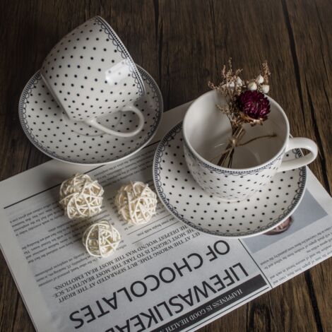 Service à café Livello en porcelaine, 2 tasses et soucoupes 250 ml