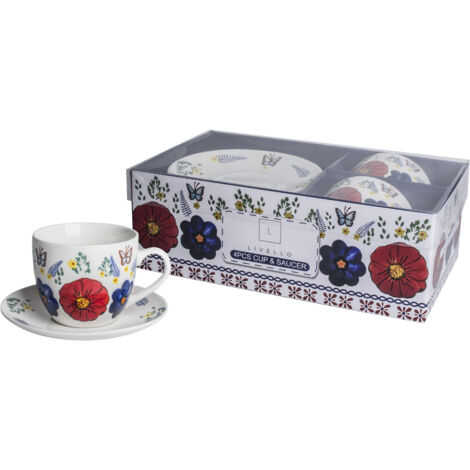 Service à café Livello en porcelaine, 2 tasses et soucoupes 250 ml