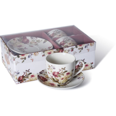 Service à café Livello en porcelaine, 2 tasses et soucoupes 250 ml