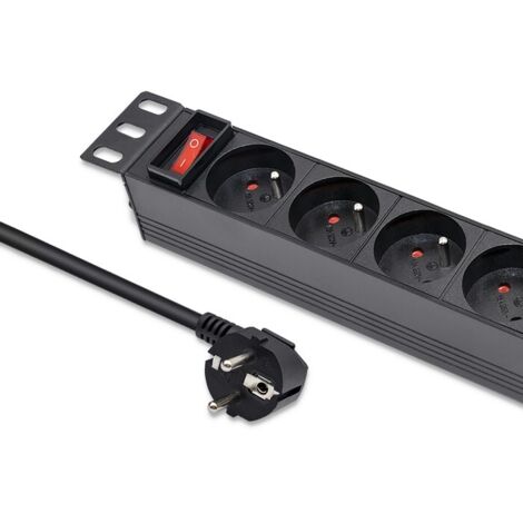 Bloc multiprise Qoltec en aluminium pour rack 10'' 1U 16 A 4 prises ...