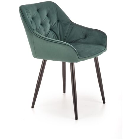 Chaise verte confortable K487, pour salle à manger, en velours, photo ...