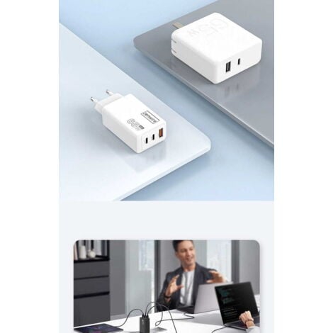 Chargeur secteur 65 W Gan A+2C EU PLUG SDC-608