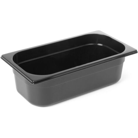 Bac en polycarbonate noir GN 1/4 hauteur 100 mm - Hendi 862629