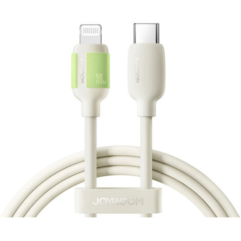 Câble Lightning USB-C - iPhone avec embout fluorescent 2 m 30 W - Beige