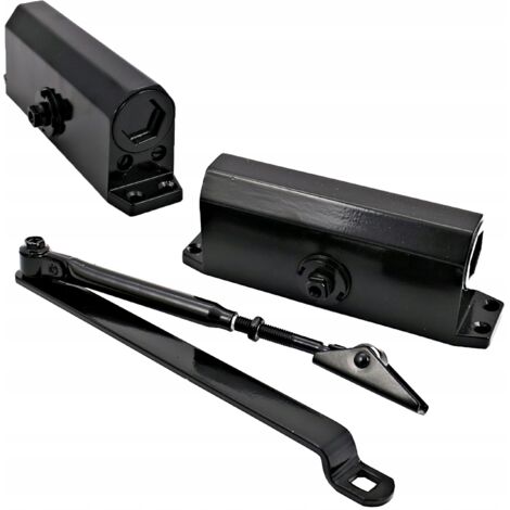 FERME-PORTE AVEC BRAS POUR PORTES TS 10 3060KG 1100mm NOIR SET