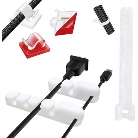 ORGANISATEUR DE CÂBLES POUR BUREAU SUPPORT VELCRO 3M x10