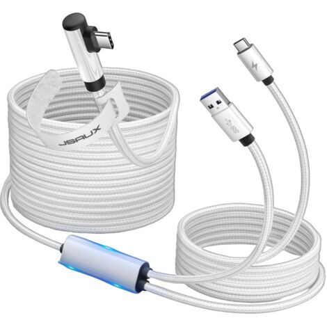 Câble 5M pour Meta Oculus Quest Steam VR PC VR Pro USB-C coudé USB-A