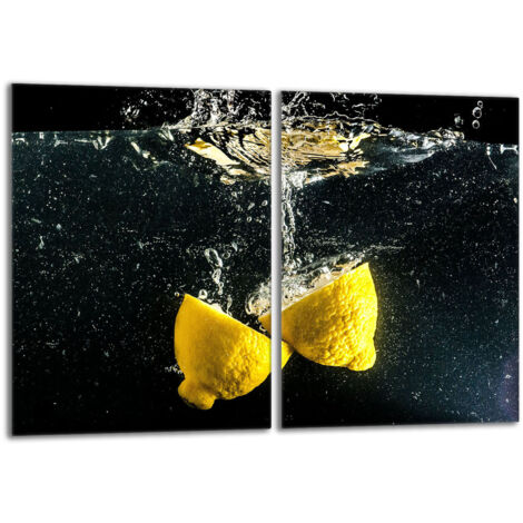 Plaque de protection en verre pour poêle 2x40x52 Citron