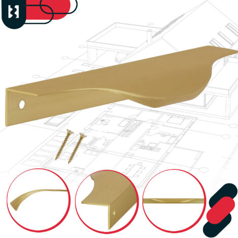 Poignée de meuble pour rénovation cuisine et dressing chic doré mat ...