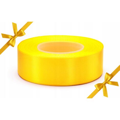 Ruban décoratif en satin JAUNE 25 mm