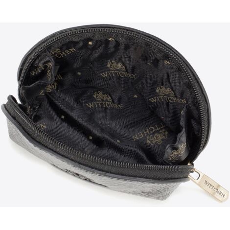 Porte-monnaie en cuir pour femme Wittchen, semi-circulaire, noir, cuir ...